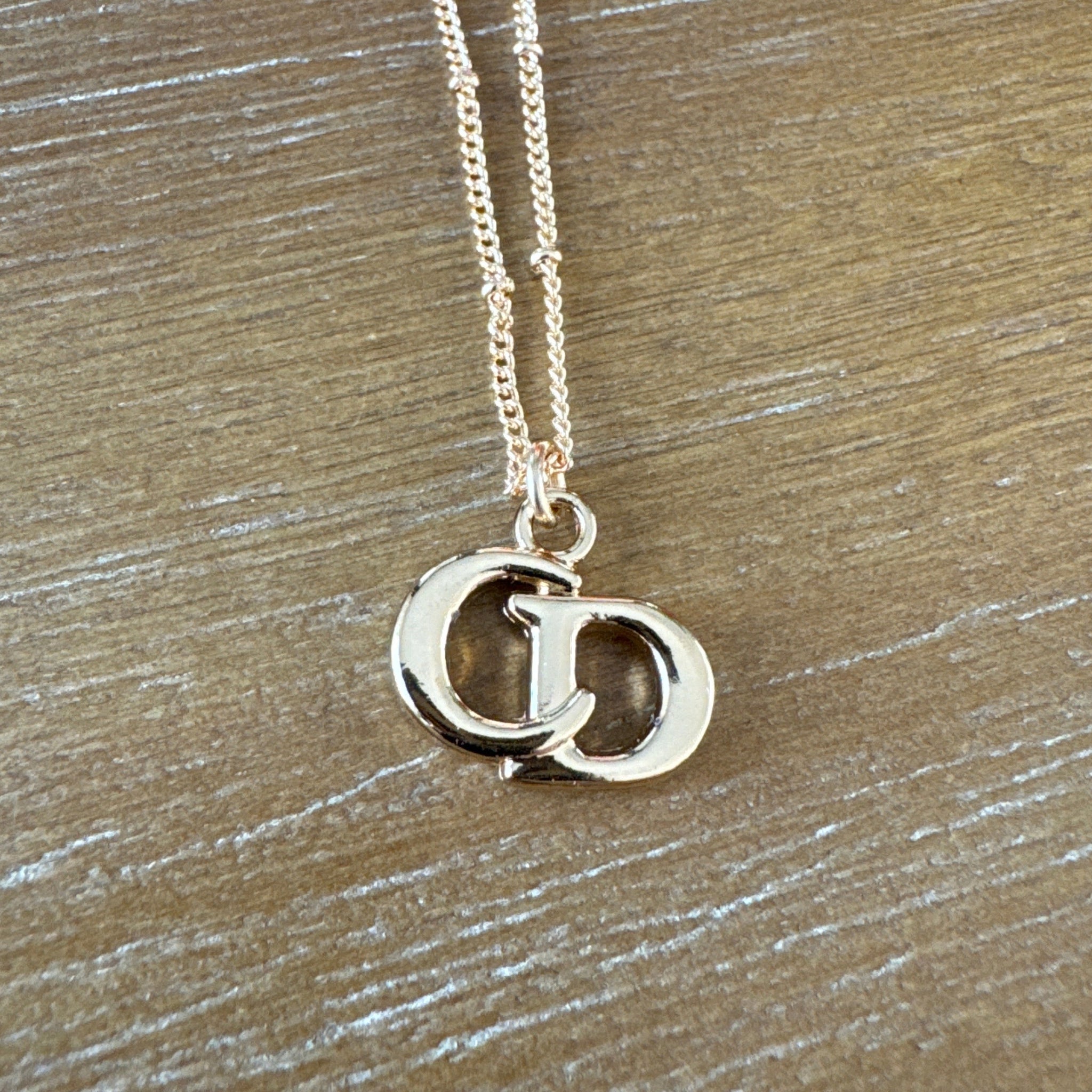 Gold Thick Monogram Necklace